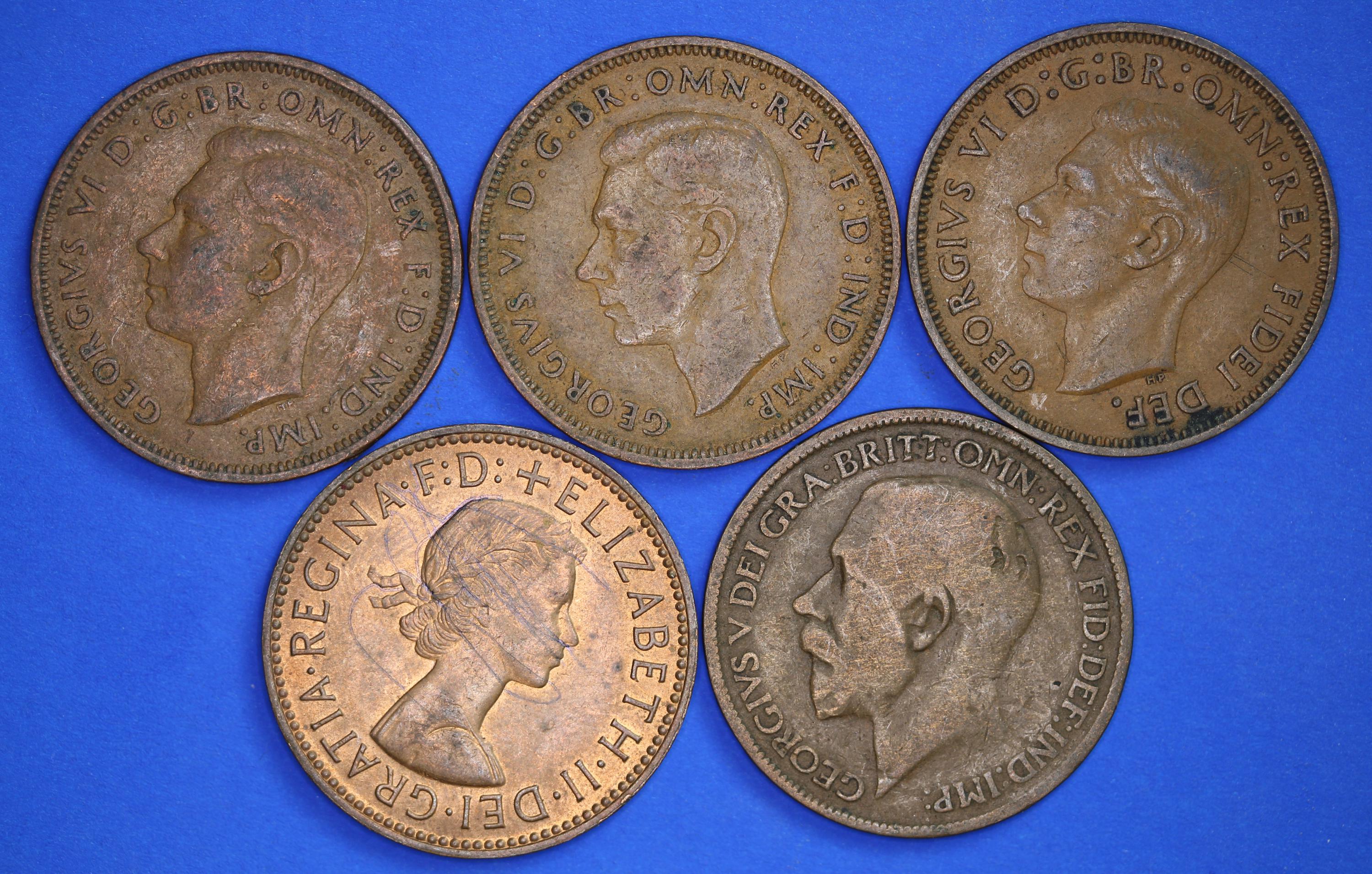 GENUINE British Coins - Collection of pre-decimal British Half Pennies ...