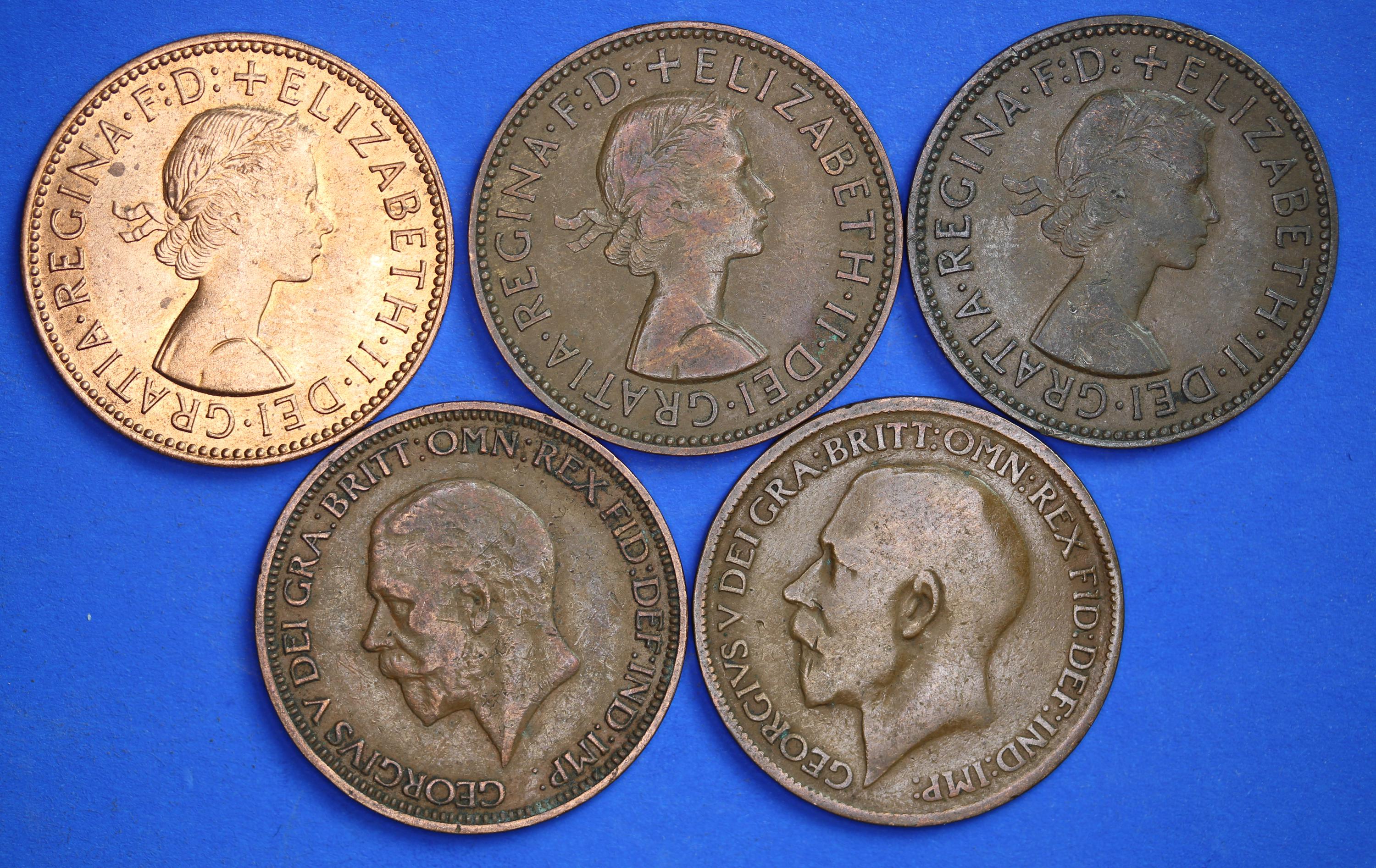 GENUINE British Coins - Collection of pre-decimal British Half Pennies ...