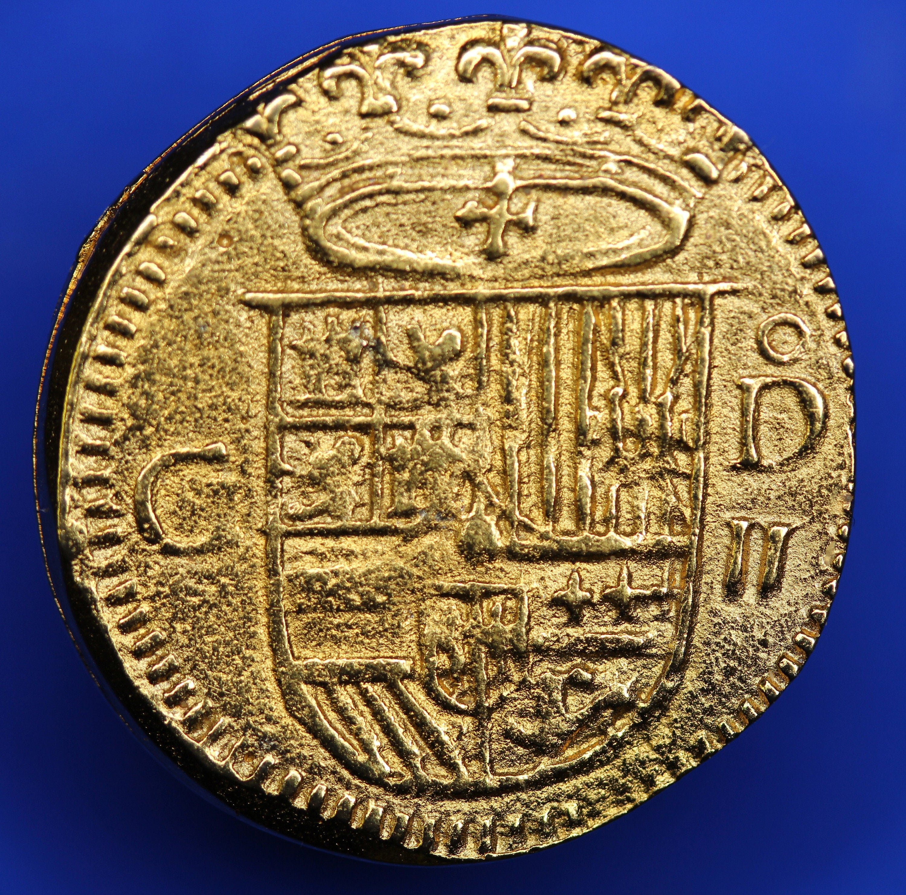 REPRODUCTION, Replica - Gold Doubloon Spanish colonial 2 Escudos 16th ...